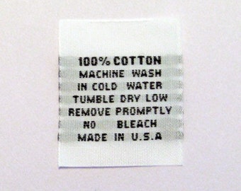100% Nylon Machine Wash Printed Clothing Care Labels Package