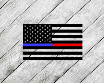 Thin blue line decal | Etsy