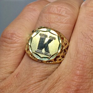 Mens initial ring | Etsy