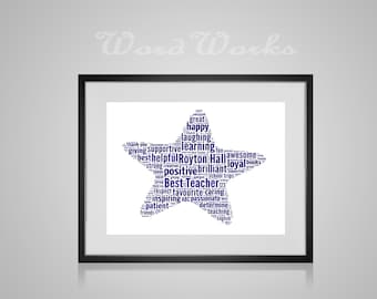 Star word art | Etsy