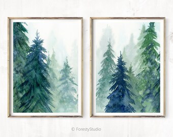 Forest watercolor | Etsy
