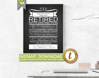 Retirement poster | Etsy