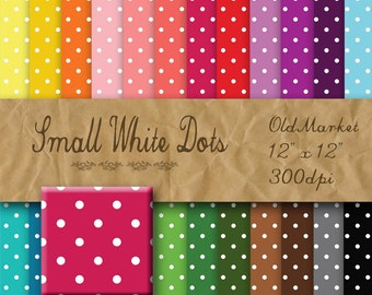 Primary Color Polka Dots Digital Paper Polka Dot Backgrounds