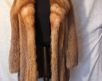 Red fox fur coat | Etsy