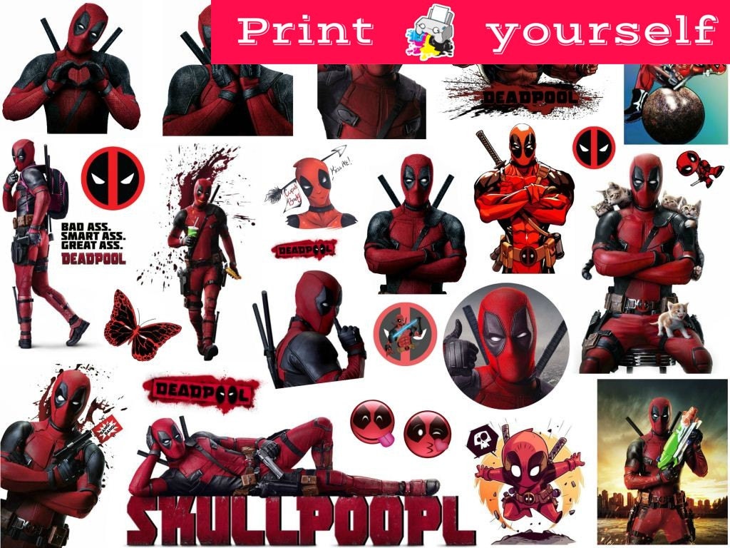 Set #330. Deadpool Mockup printable Tumblr Stickers, Stickers, Sets ...