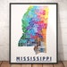 Mississippi map art Mississippi art print Mississippi