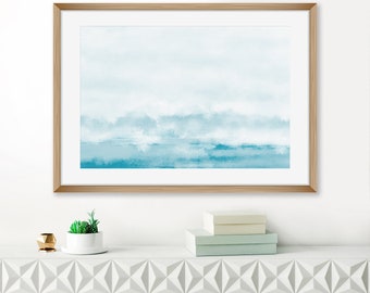 Blue watercolor art | Etsy