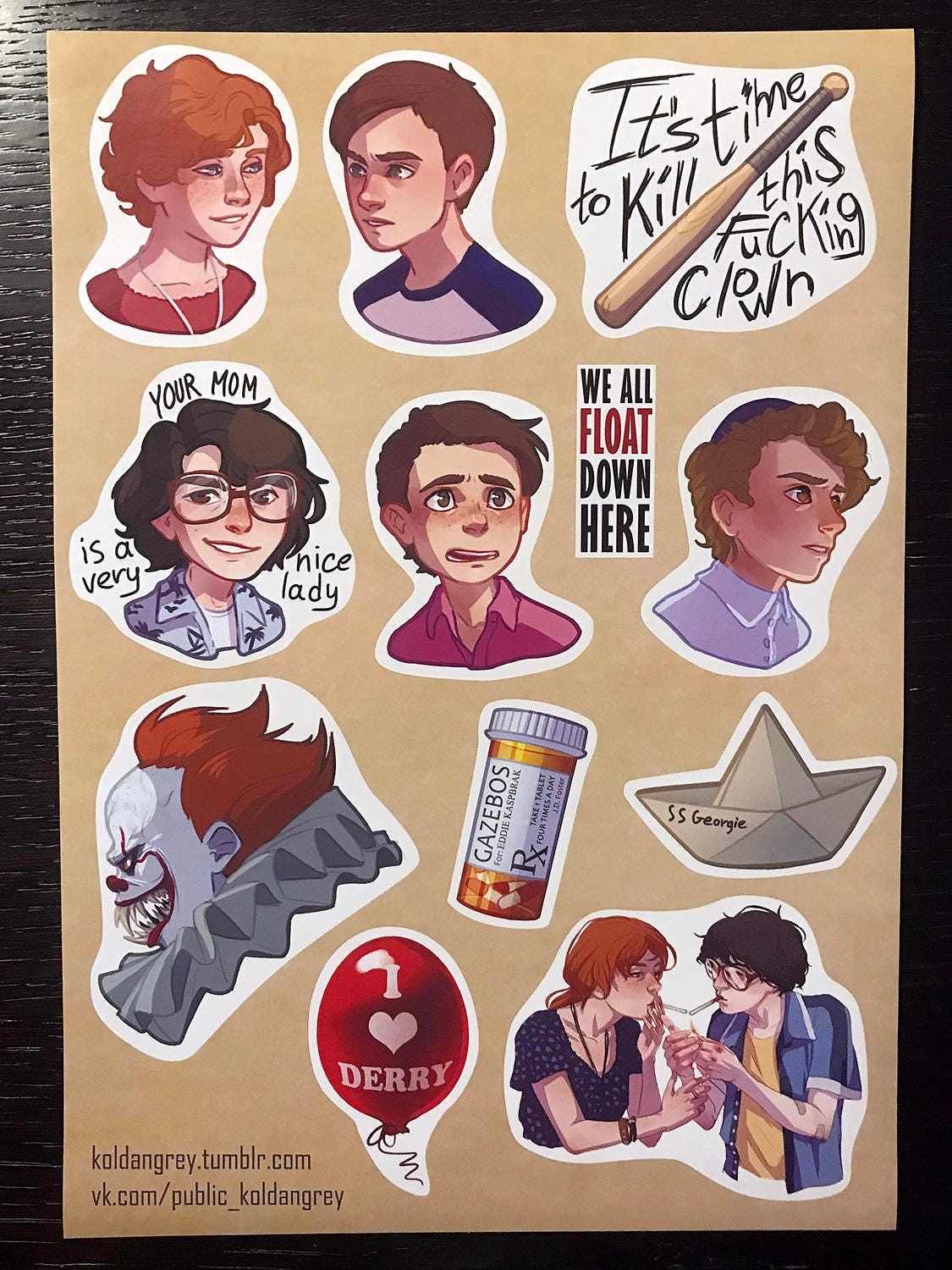 IT movie 2017 handmade stickers