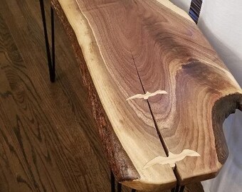Live edge console | Etsy