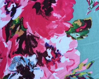 Floral knit fabric | Etsy