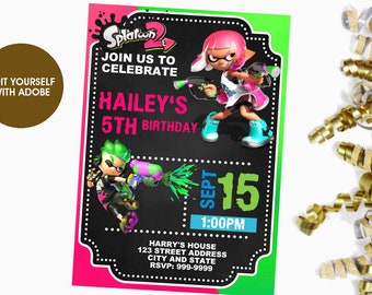 Invitation splatoon | Etsy