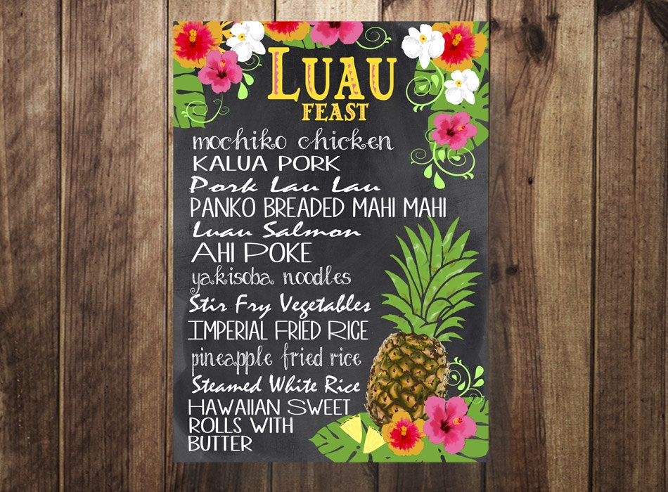 Hawaiian Menu Template hawaiian-menu-template