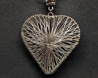 Wire heart necklace | Etsy
