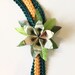 Forrest Green and Light Gold Triple Layered Woven Ribbon Lei