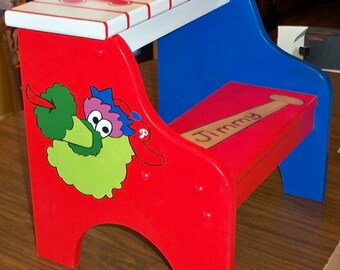 personalized chair step flip stool little Miss red ladybug