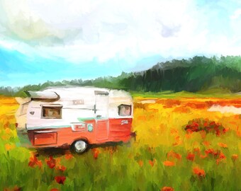 Camper art print | Etsy