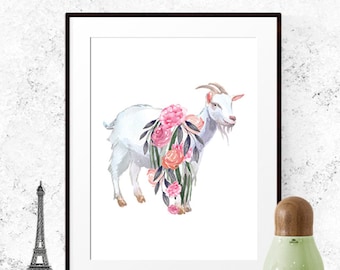 Goat print | Etsy