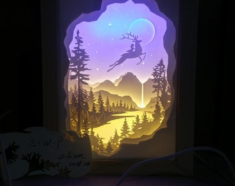 Paper cut light box | Etsy