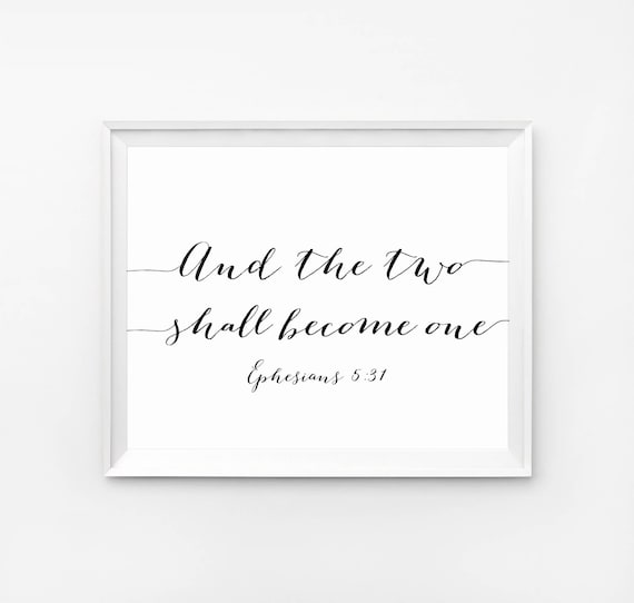 Wedding bible verses And the Two Shall Become One Christian
