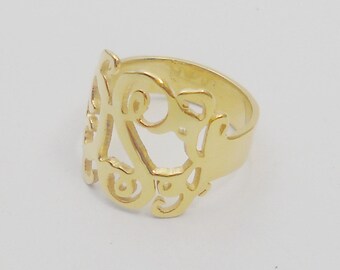Custom Monogram RingPersonalized Nameplate Monogram Initial