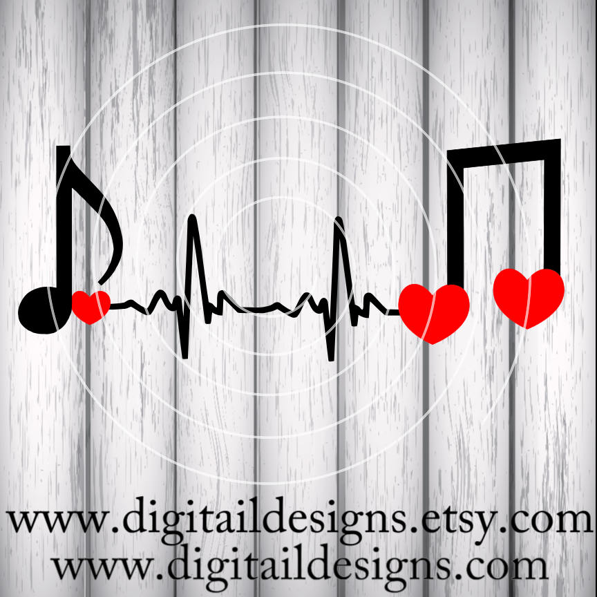 Music EKG SVG dxf png eps fcm ai Cut file