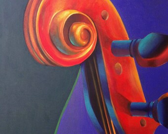 Violin painting | Etsy