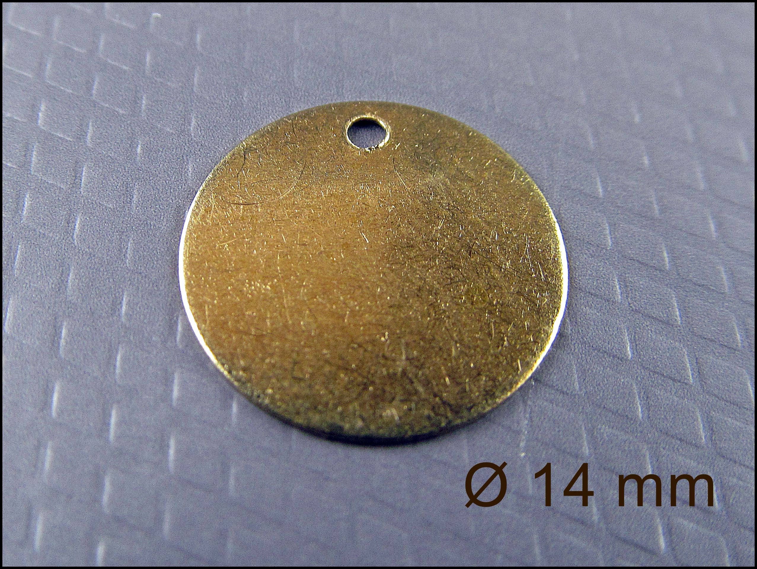 20 x circular punch plate with hole brass A13