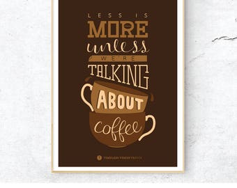 Coffee quote poster | Etsy