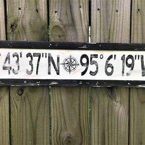 Gps coordinates sign | Etsy