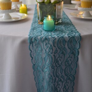 Aqua table runner | Etsy