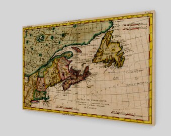 Newfoundland Old map James Cook 1775 93 x 101cm