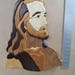 Jesus Plaque Wood Intarsia Wall hanging Handcrafted Scroll