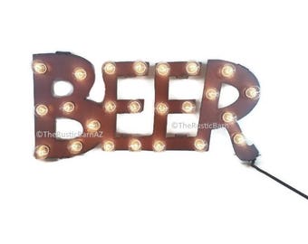 Lighted beer sign | Etsy