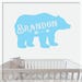 Personalized Bear Name Wall Decal Baby Boy Nursery Wall