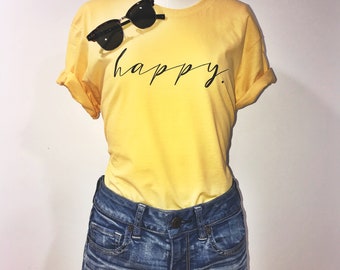 Happy t shirt | Etsy