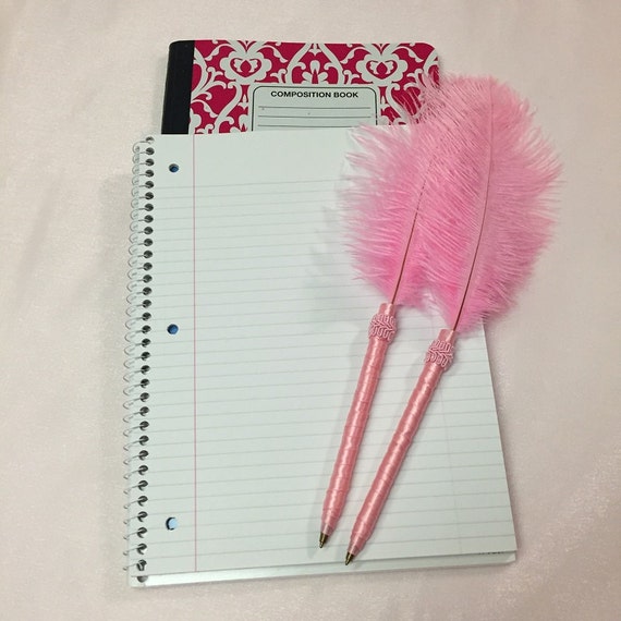 Light Pink Feather Pen Girls Pink School/Office Supplies