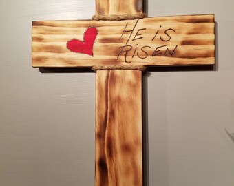 Wood burned cross | Etsy