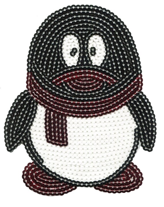 Large 16cm Sequins Penguin Patch