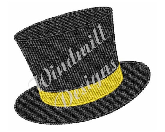 Top Hat Machine Embroidery Design