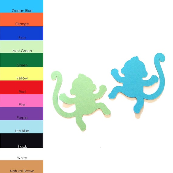 25 Pack Paper Monkey Shape Monkey Die Cut Monkey Cut Out