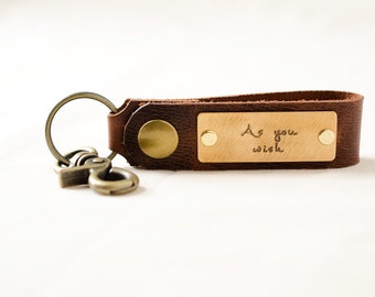 Your Handwriting Custom Leather Snap Keychain Personalized