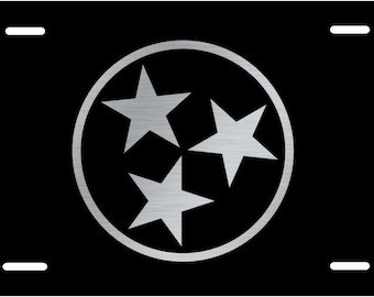 Tennessee Tri Star License Plate. Thin Blue Line License