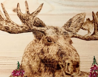 Moose wood burning | Etsy
