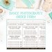 School Dance Or Dance Team Photography Order Form Template
