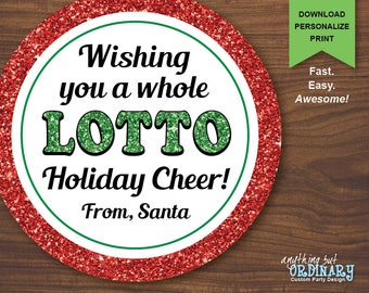 Won the Lotto Gift Tags Printable Favor Labels for