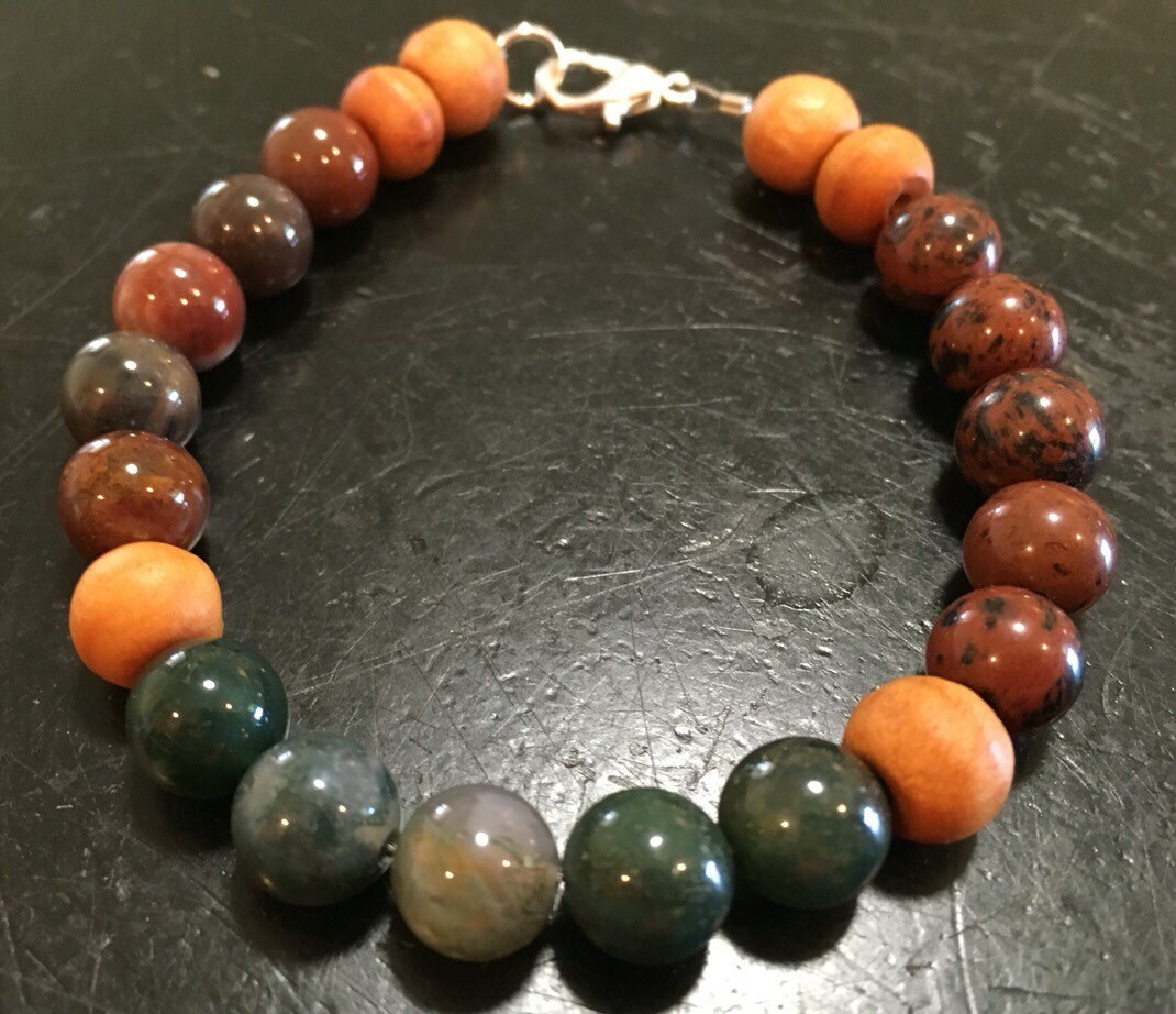 Earth Element Bracelet Healing Crystal Bracelet Moss
