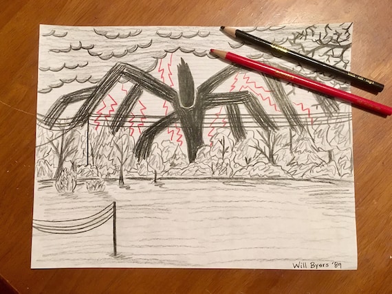 Articles similaires à Stranger Things 2, monstre de l’ombre, dessin ...