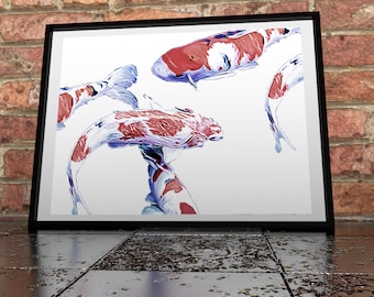 Koi fish print | Etsy