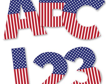 Patriotic alphabet | Etsy