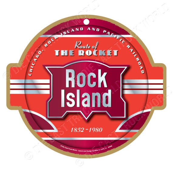 Rock Island Railroad Logo Wood Plaque / Sign